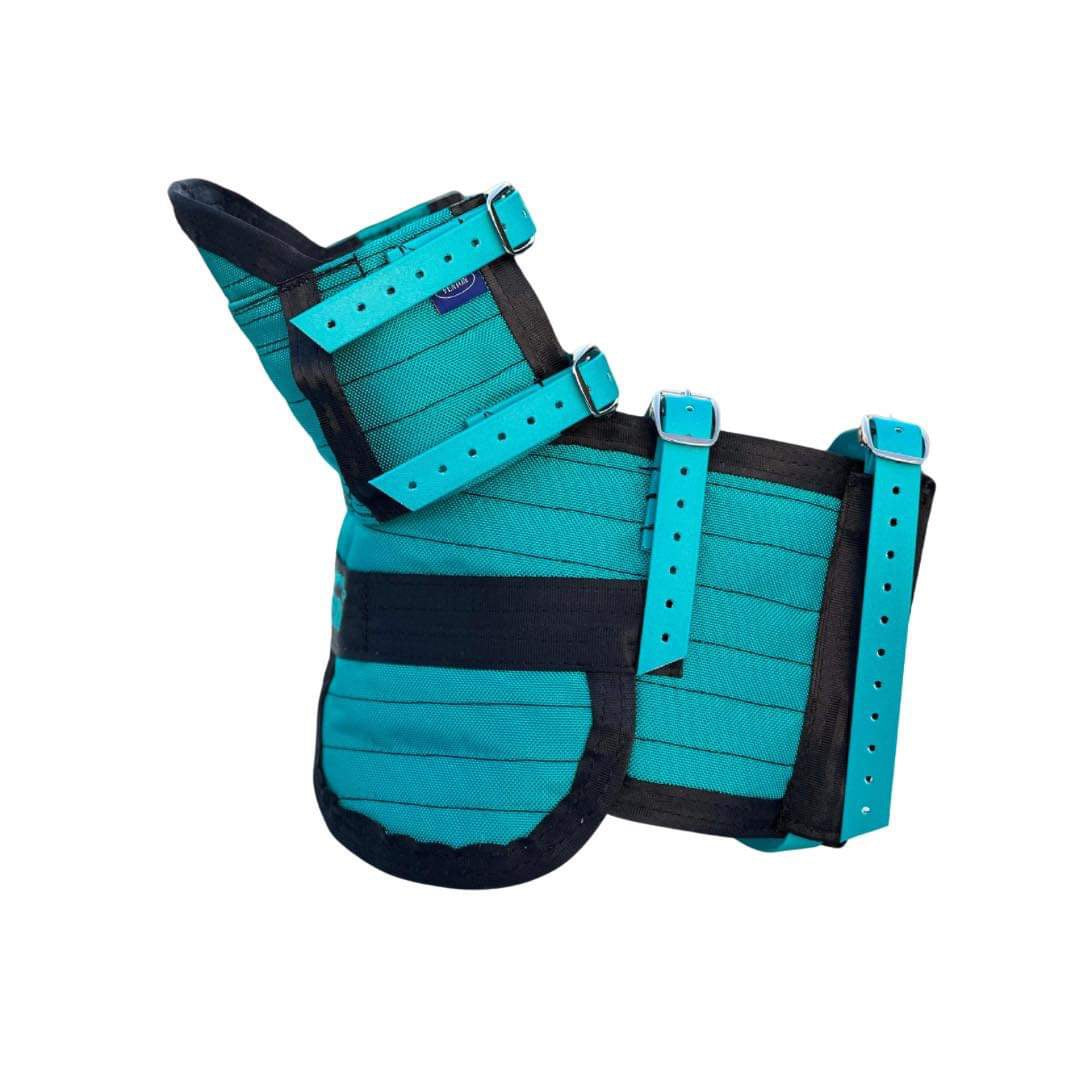 ULTRA ¾ CHESTPLATE WITH LEG PLATES TURQUOISE/BLACK – Fenton Industries Co