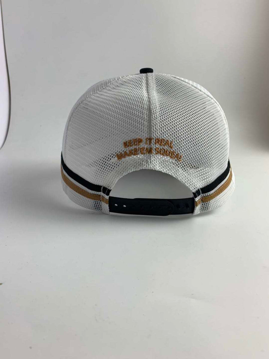 Fenton Trucker cap Tan black and white – Fenton Industries Co